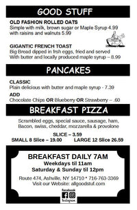 Menu 2 – Ashville General Store