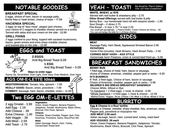 Menu – Ashville General Store