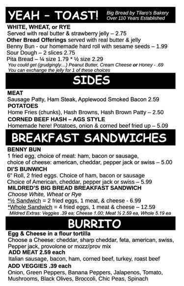 Menu – Ashville General Store