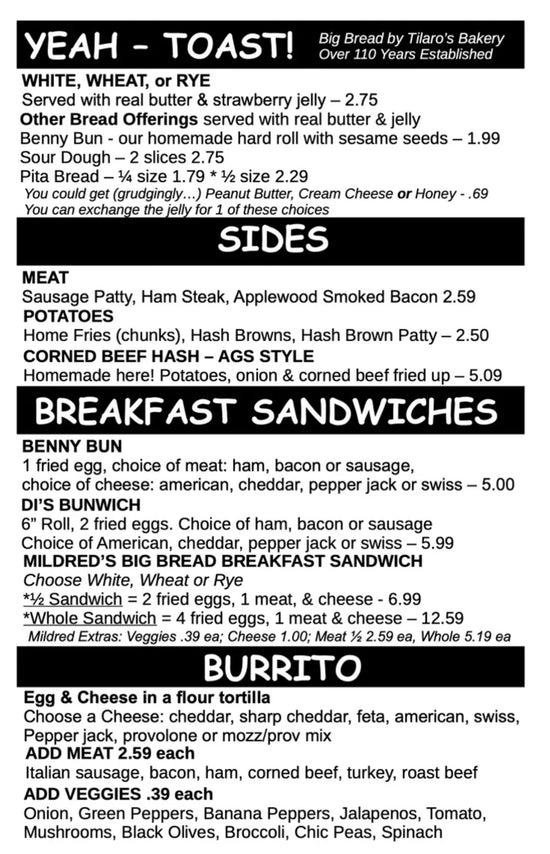 Menu – Ashville General Store