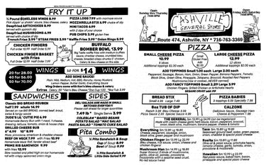 Menu – Ashville General Store