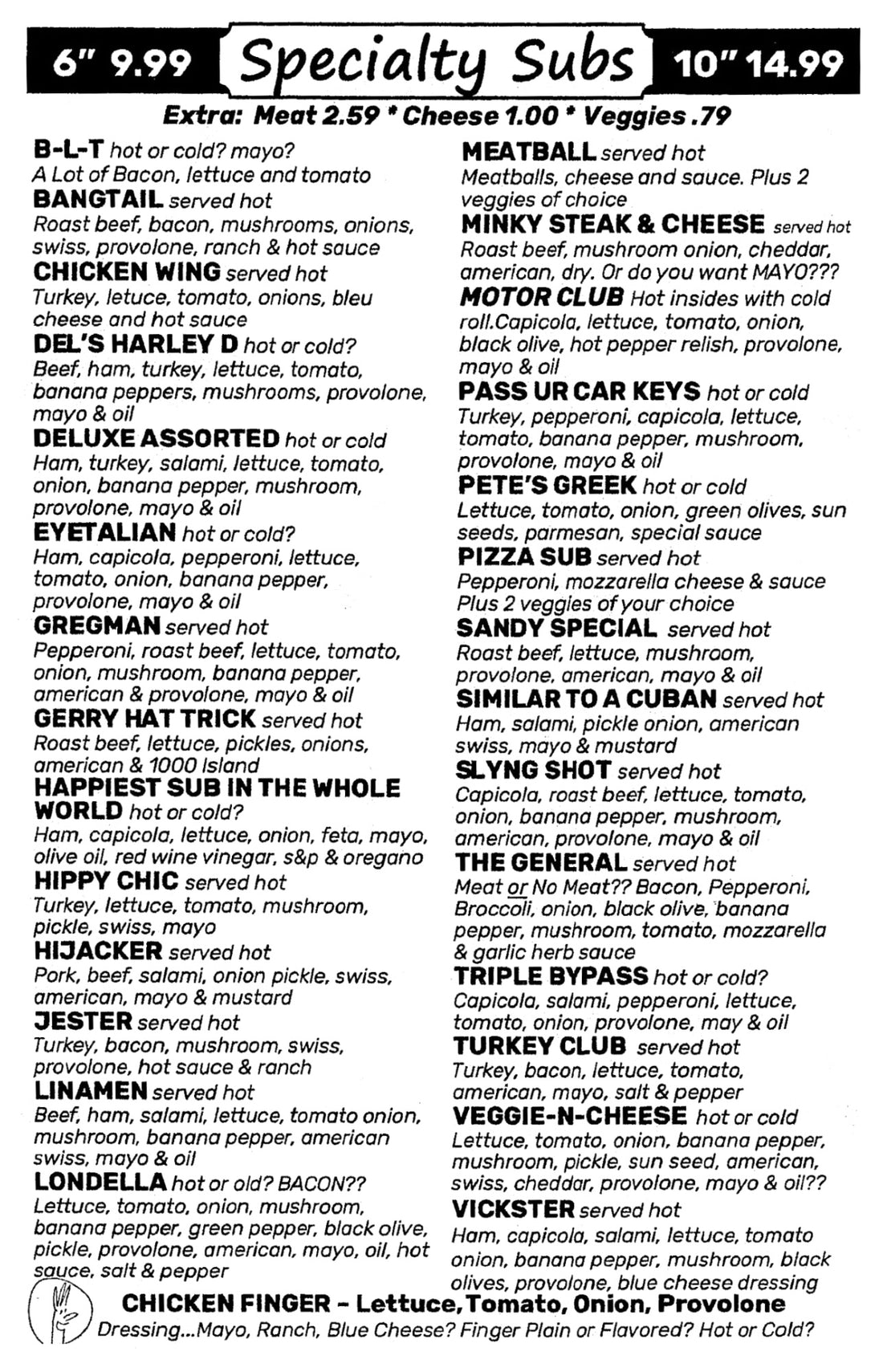 Menu – Ashville General Store