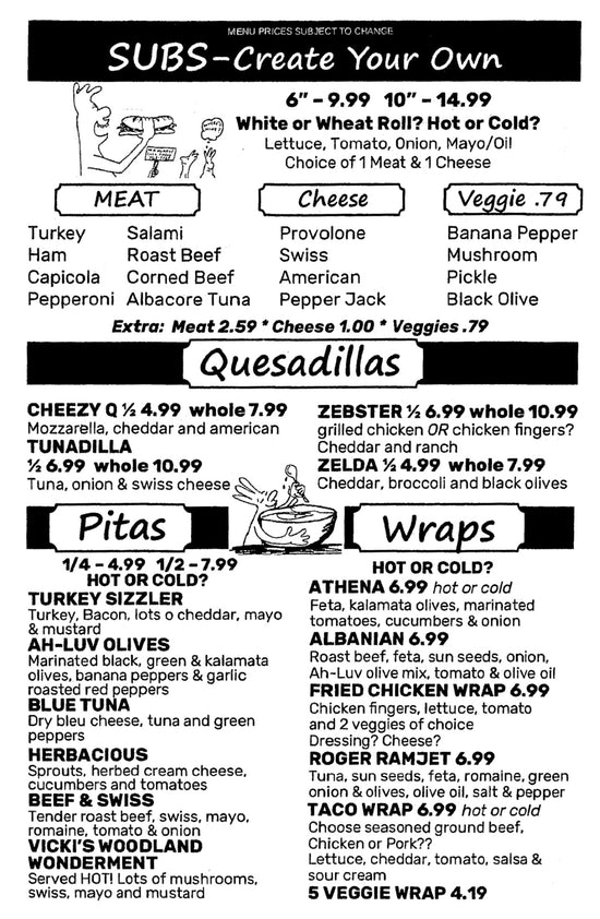 Menu – Ashville General Store