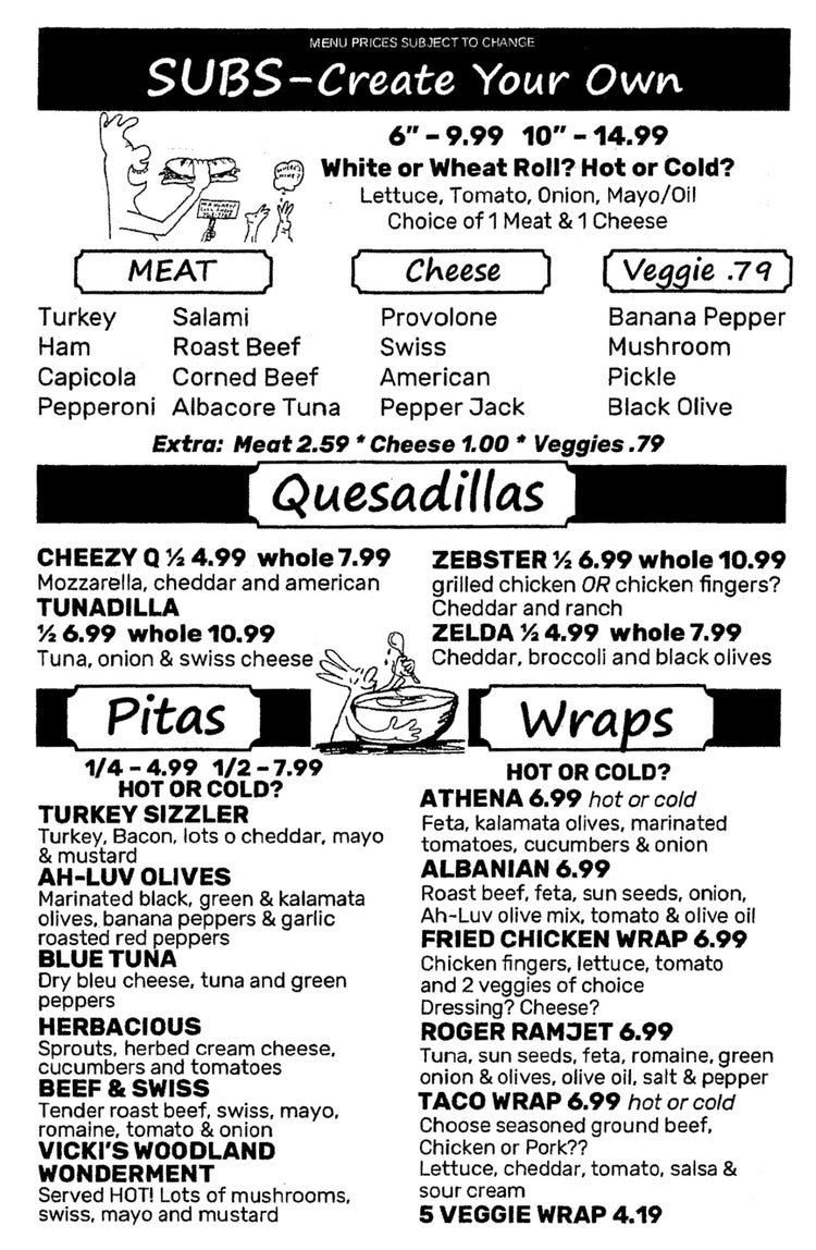 Menu – Ashville General Store