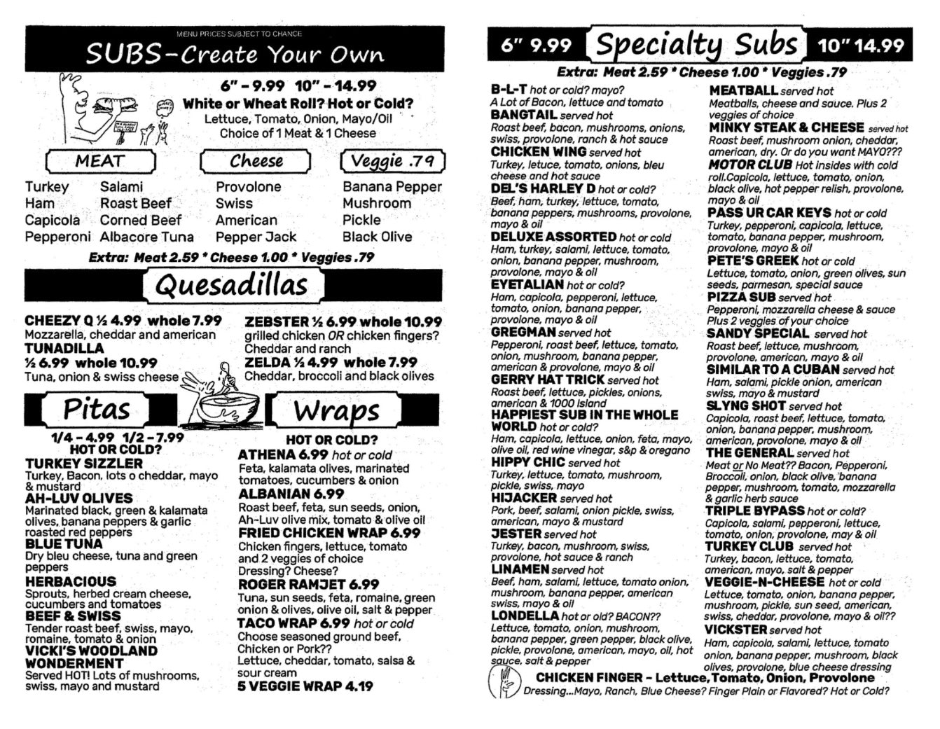 Menu – Ashville General Store