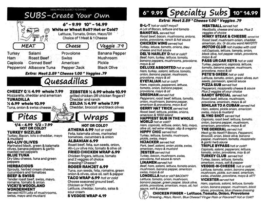 Menu – Ashville General Store