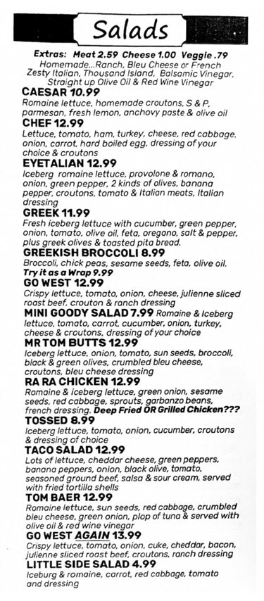 Menu – Ashville General Store